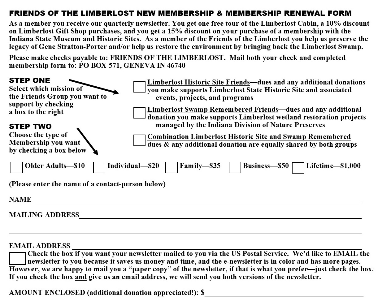 Membership – Friends of the Limberlost